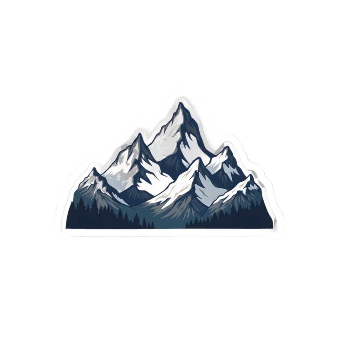 Mountain Peaks Sticker, Vinyl Laptop Decal, Waterproof Adventure ...