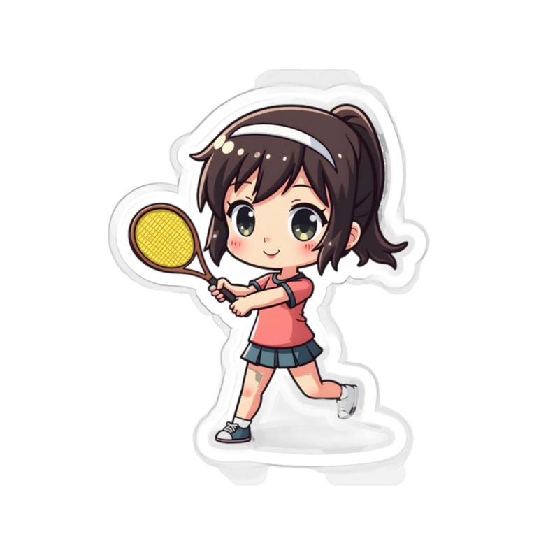 Tennis Girl Anime Sticker, Kawaii Chibi Vinyl Decal, Cute Laptop ...