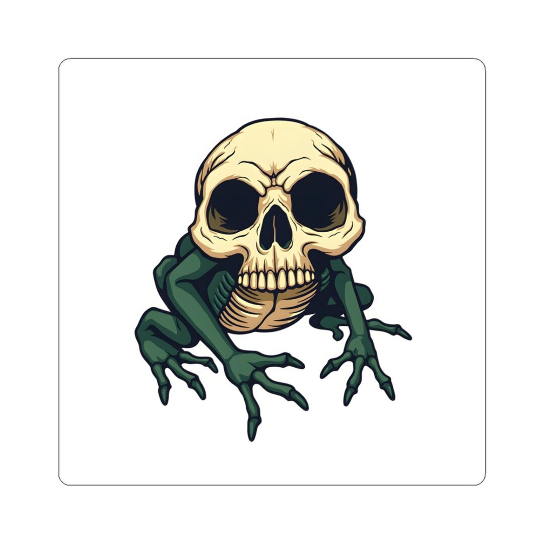 Skull Crab Sticker - Gothic Halloween Decor - Spooky Sea Creature Art ...