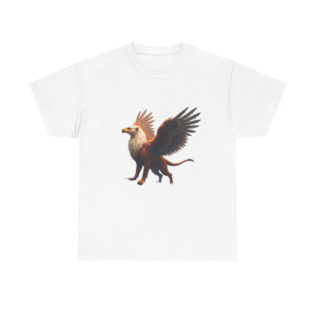 Griffin Fantasy T-shirt - Mythical Creature Eagle Wings Digital Art Tee ...