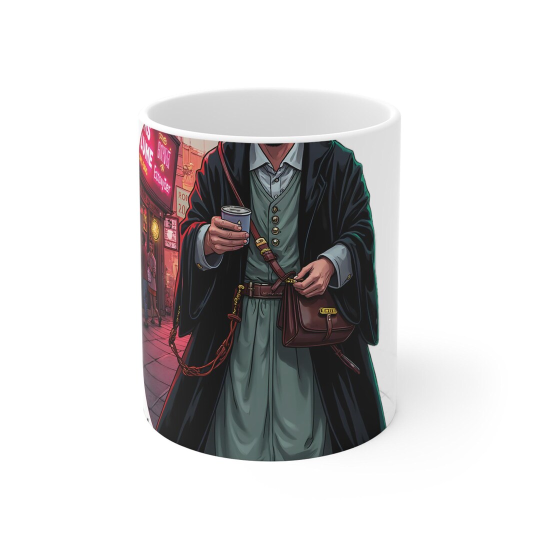 Victorian Detective Mug, Mystery Comic Art Coffee Cup, Steampunk ...