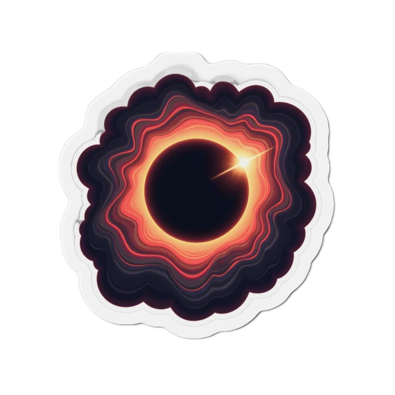 Solar Eclipse Fridge Magnet, Astronomy Kitchen Magnet, Space Die Cut ...