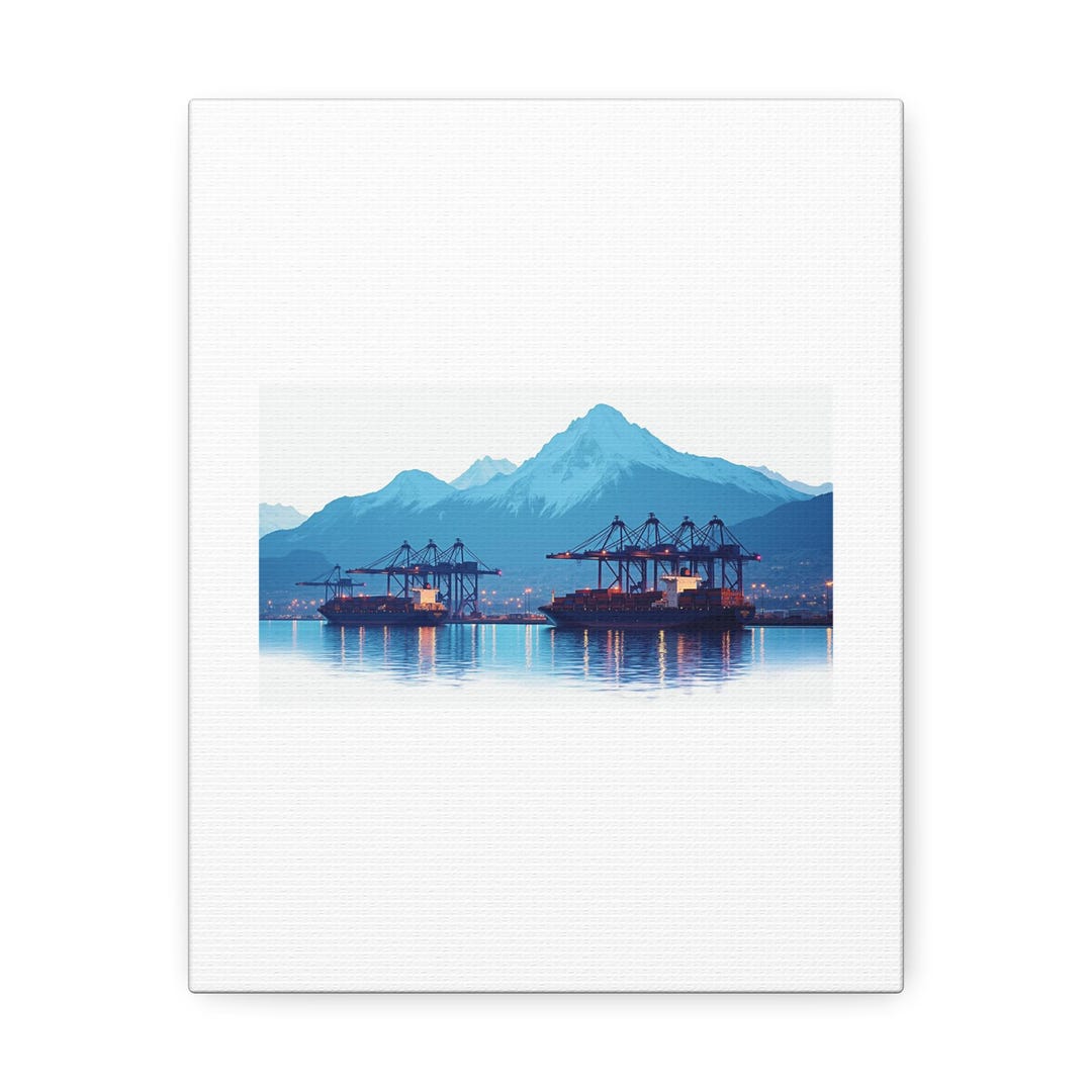 Seaport Wall Art | Container Ship Canvas Print | Industrial Landscape ...