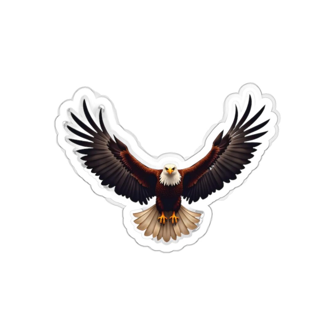 Eagle Sticker Flying Vinyl Decal, Patriotic Laptop Sticker, Wildlife ...