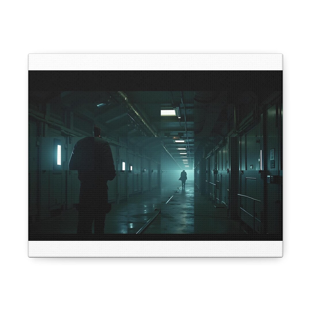Prison Corridor Canvas Wall Art | Cinematic Photography Home Decor for ...