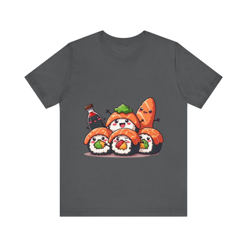 Kawaii Sushi Graphic Tee | Cute Cartoon Clothing Gift | Tshirt Asphalt ...