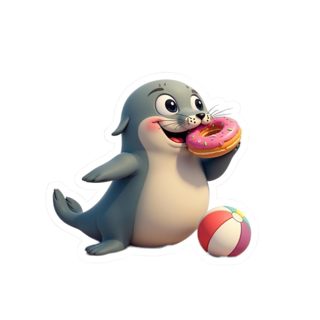 Cute Cartoon Seal Sticker | Waterproof Vinyl Decal | Laptop Sticker ...