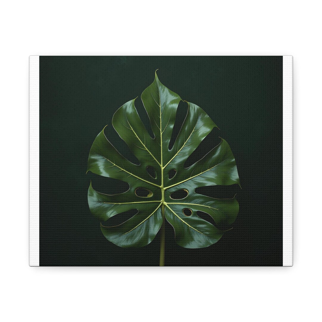 Monstera Leaf Canvas Wall Art, Botanical Print, Living Room Decor ...