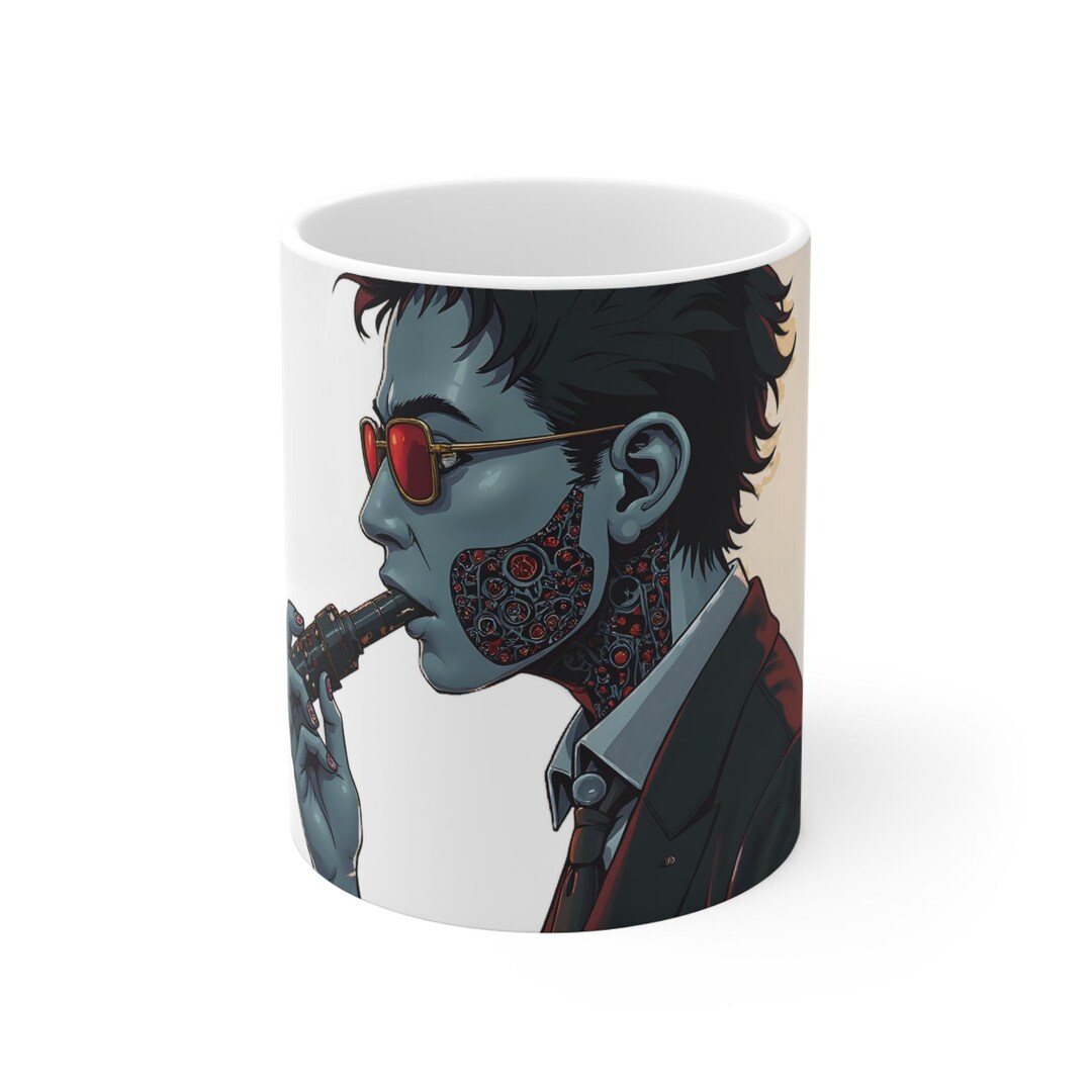 Cyberpunk Android Mug, Sci-fi Comic Book Art Coffee Cup, Futuristic ...
