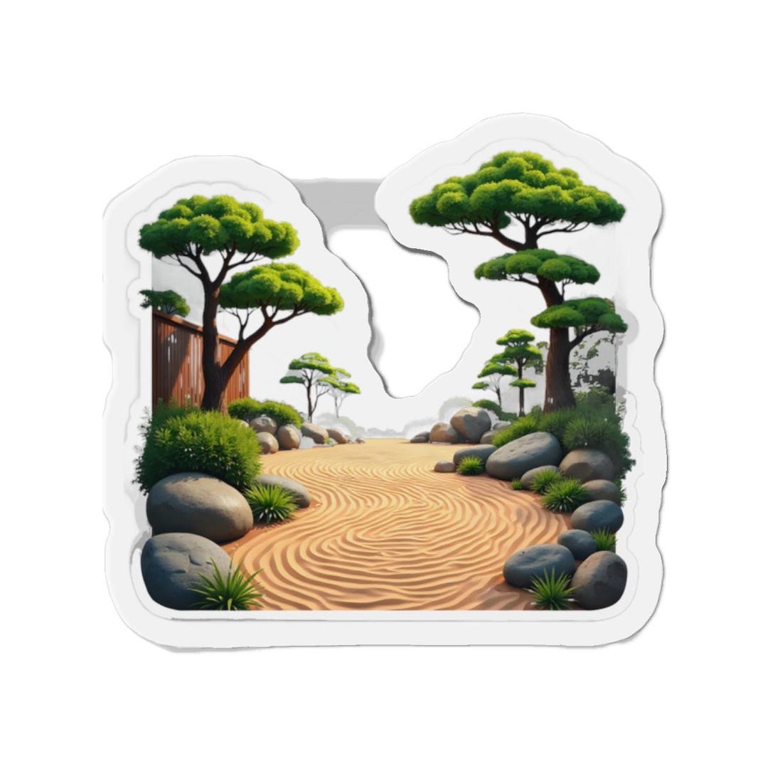 Japanese Garden Fridge Magnet, Zen Kitchen Magnet, Peaceful Nature ...