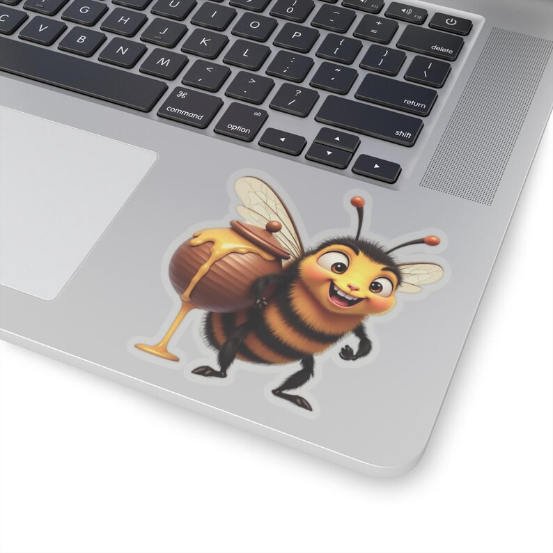 Cute Bee Sticker | Honey Pot Vinyl Decal | Laptop Sticker Waterproof ...
