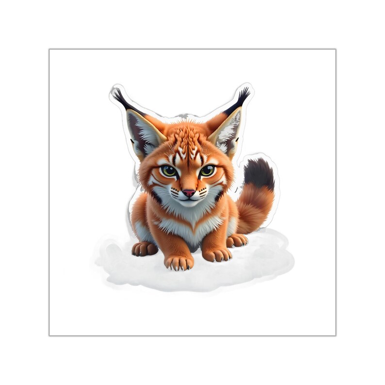 Cute Lynx Sticker, Vinyl Laptop Decal, Waterproof Animal Sticker ...