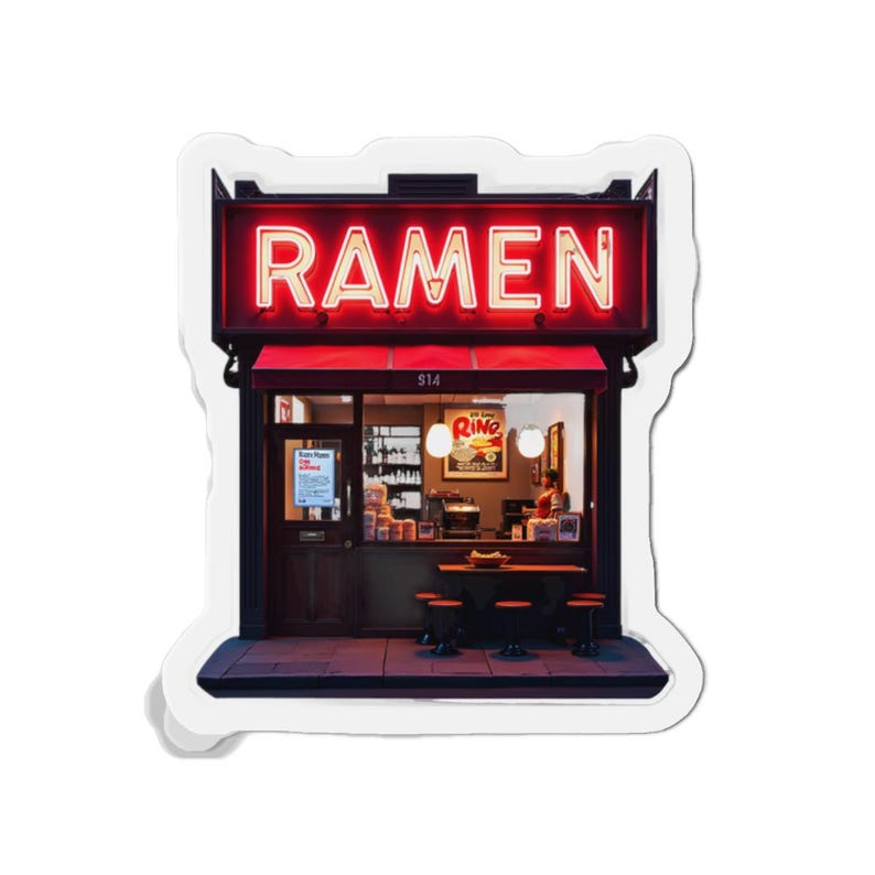Ramen Shop Fridge Magnet, Japanese Restaurant Kitchen Magnet, Neon Sign ...
