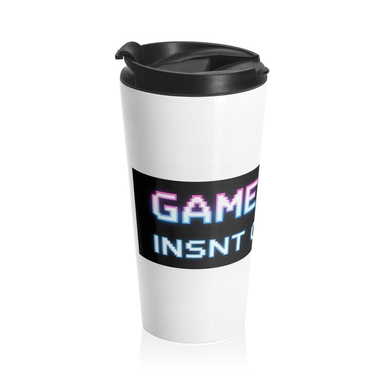 Gaming Travel Mug, Game Over Coffee Pixel Art, Gamer Gift Mug, Retro ...