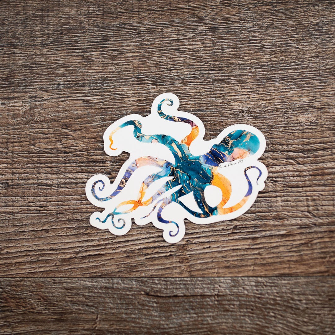 Octopus Magnet - Original Alcohol Ink Art - Etsy