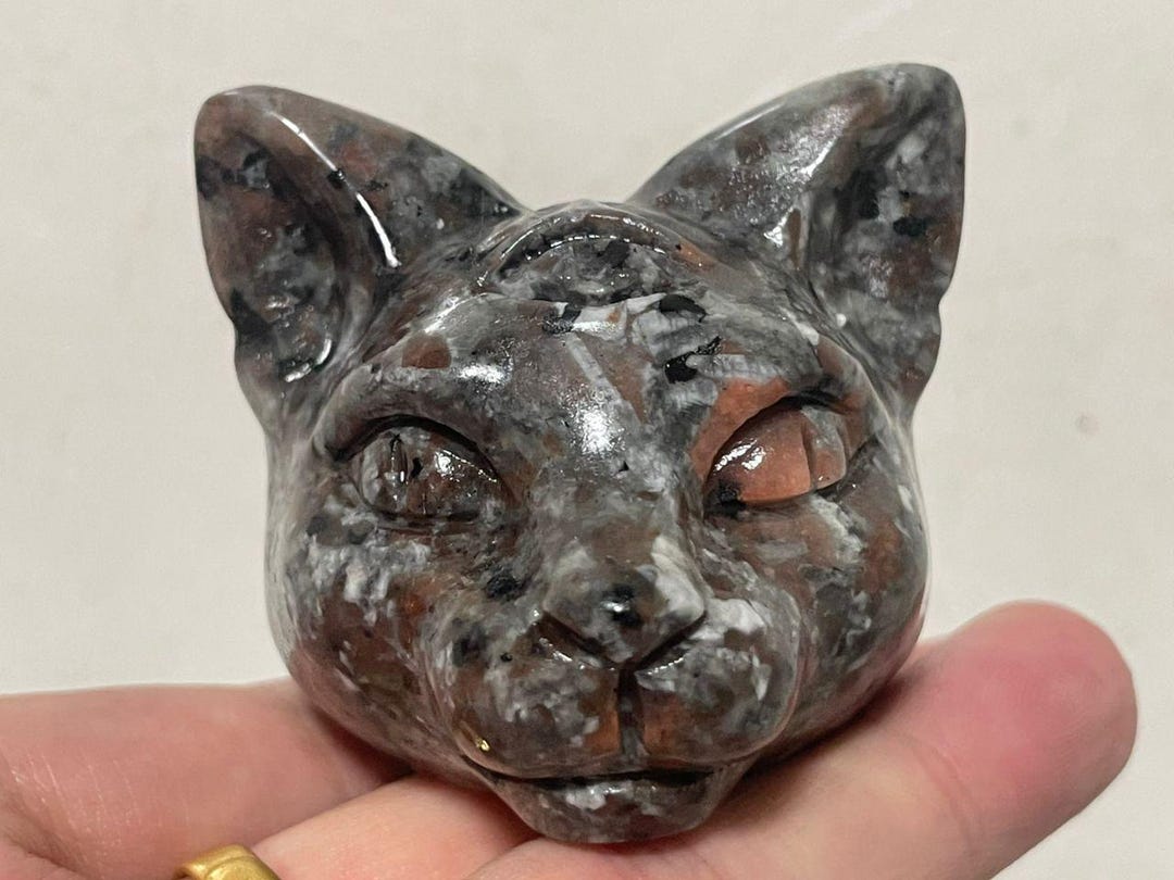 2inche Natural Yooperlite Cat Head Skull Crystal Healing Crystal Gifts ...