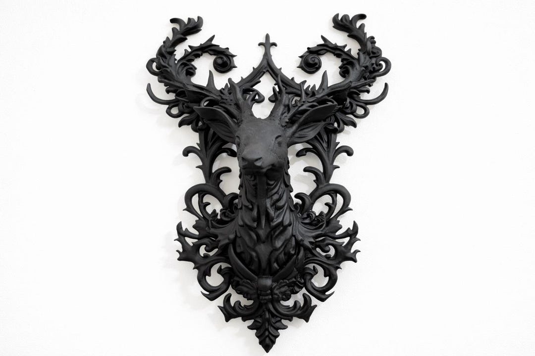 Gothic Stag Wall Art, Dark Academia Decor, Ornate Deer Decor - Etsy