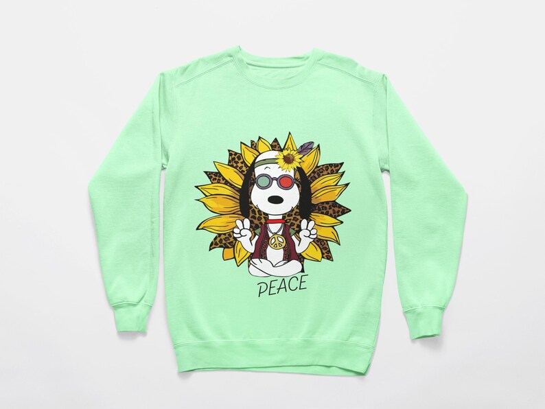 Snoopy Hippie SVG PNG Bundle: Peace for the World, Cartoon Character ...