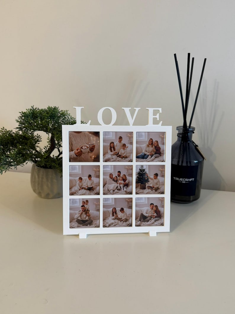LOVE 9 Photo Frame STL – 3D Printed Picture Holder, 5x5 Cm Photos ...