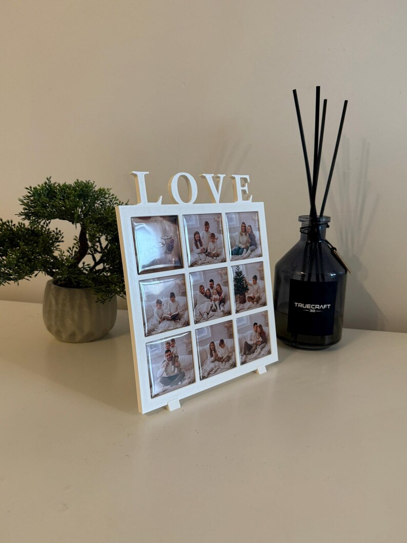 LOVE 9 Photo Frame STL – 3D Printed Picture Holder, 5x5 Cm Photos ...