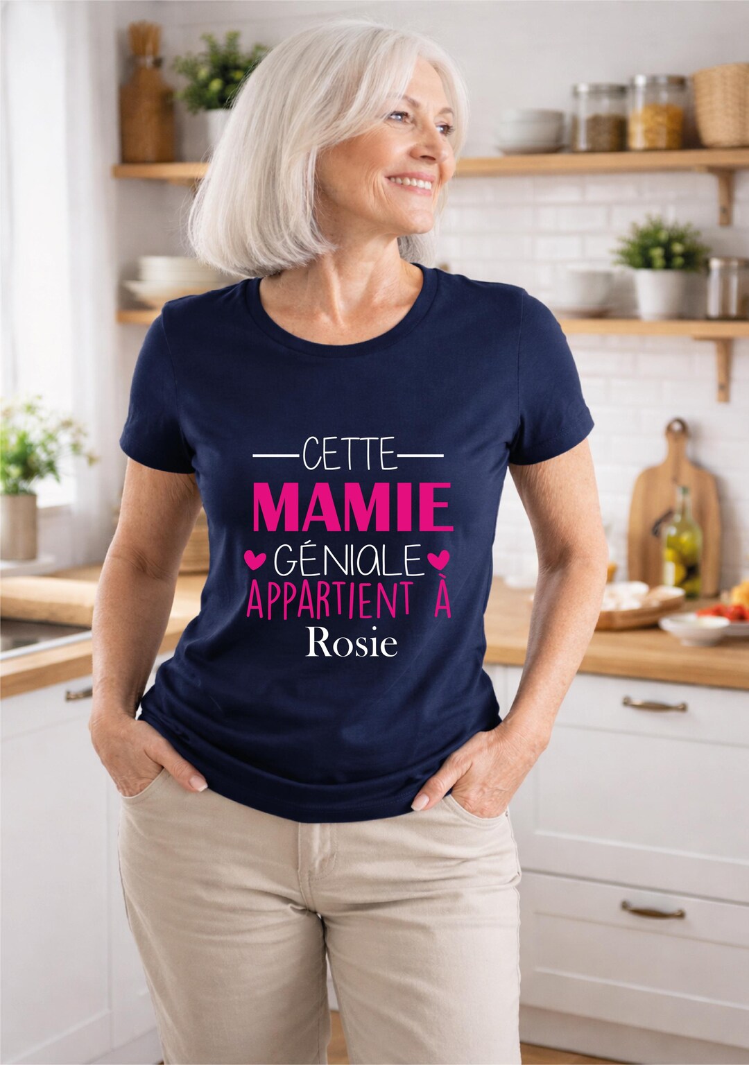 T-shirt Mamie Géniale Personnalisé l Cadeau Mamie Prénom l Tee-shirt ...