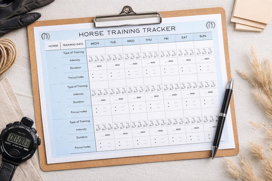 Horse Training Tracker Printable | Weekly Horse Training Log ...