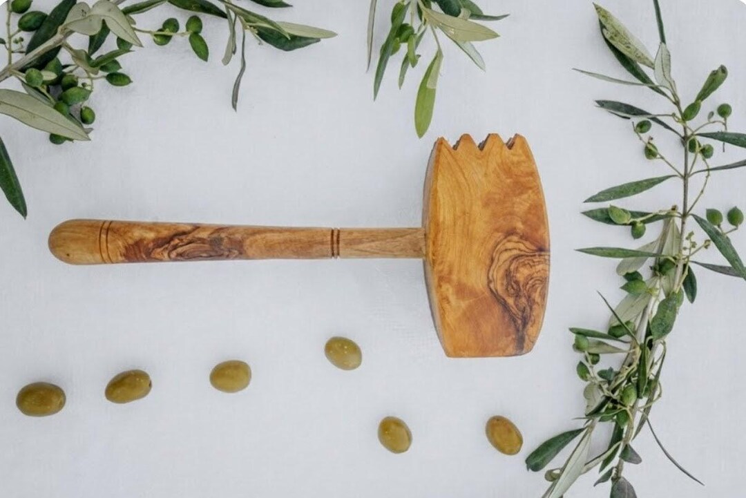Olive Wood Meat Tenderizer, Wooden Meat Hammer, Meat Mallet, Kitchen ...