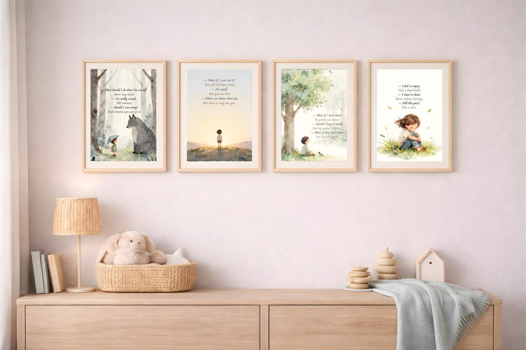 Watercolor Woodland Animal Prints, Calm Nature Dialogue Posters ...