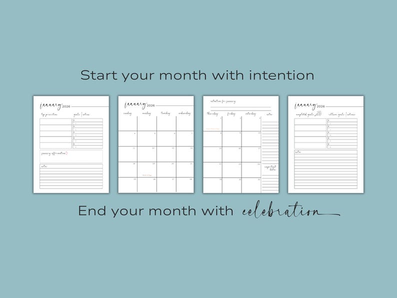 A5 Planner Inserts 2026 | Weekly Overview Printable | Sunday Start ...