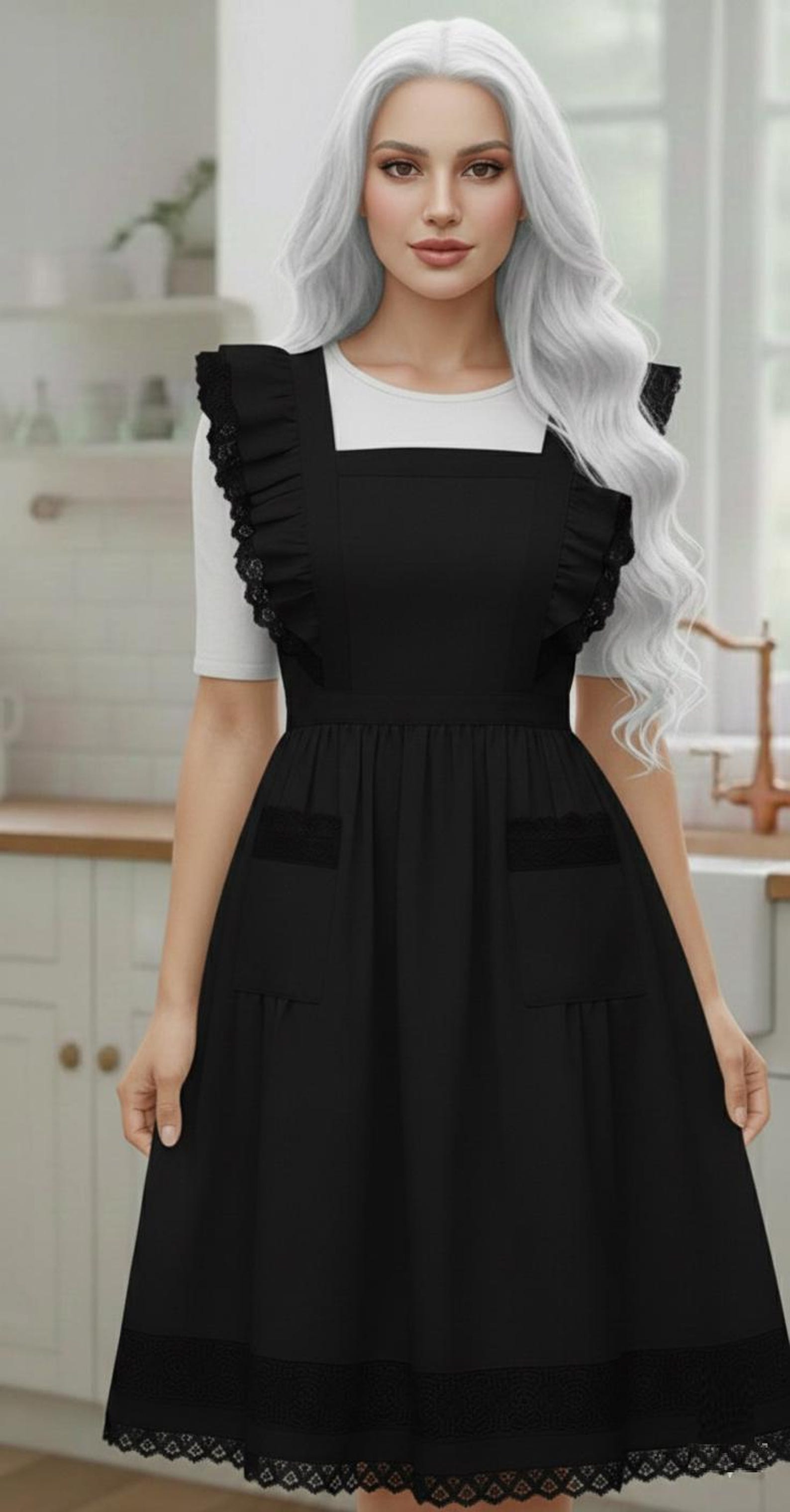 Fancy Apron Sewing Pattern PDF Vintage Pinafore Apron With Pocket Easy ...