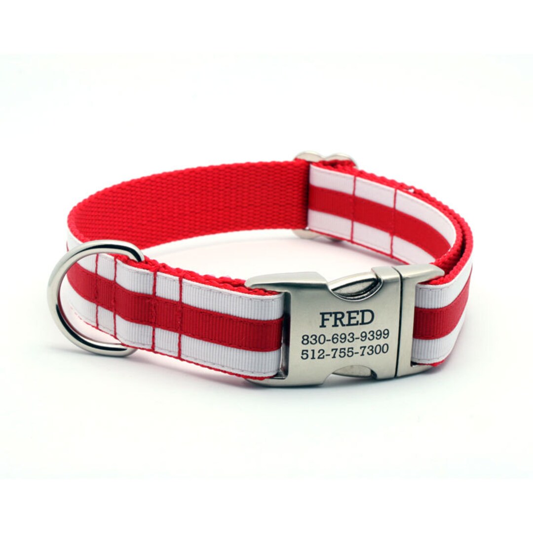Layered Stripe Laser Engraved Personalized Dog Collar - Etsy