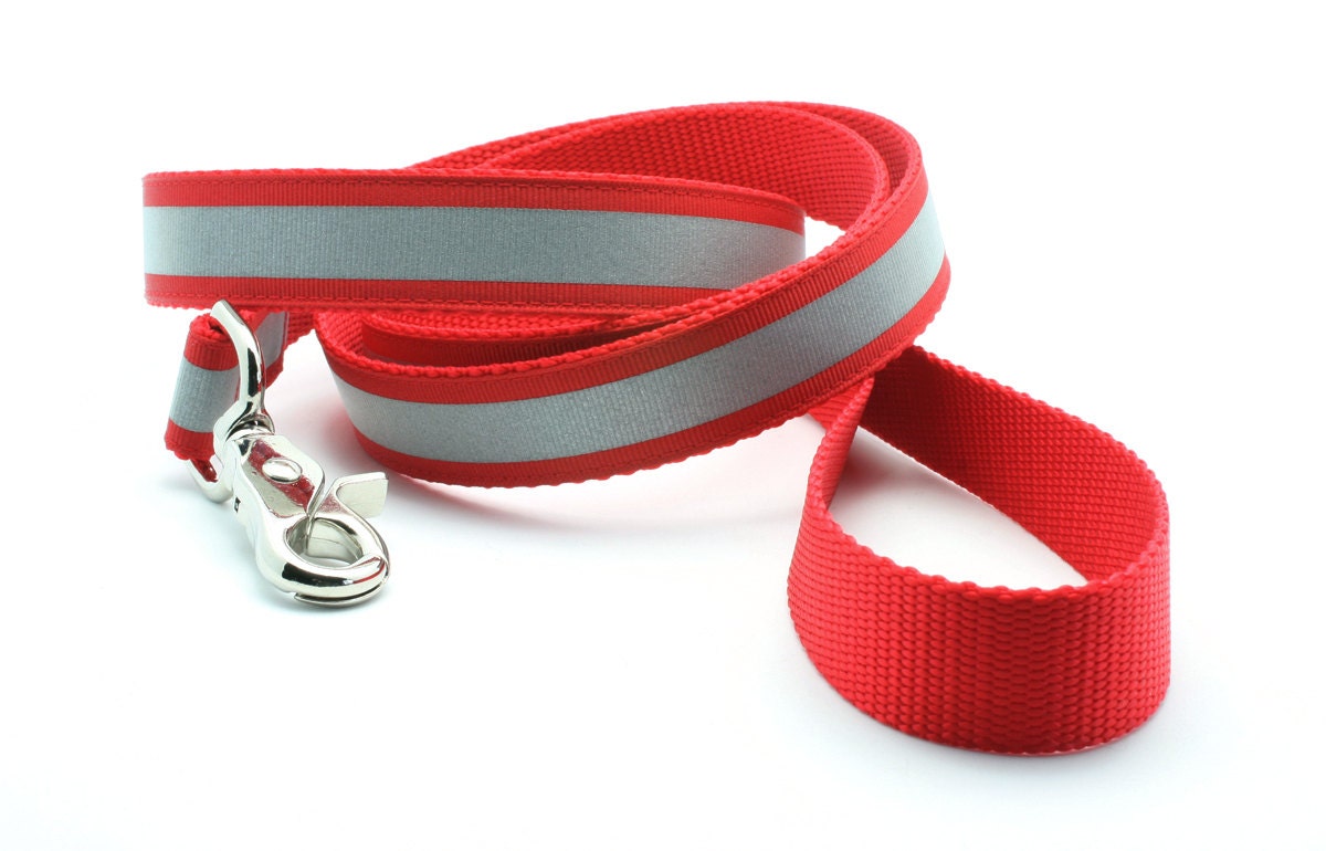 Red Reflective Grosgrain Ribbon Leash - Etsy