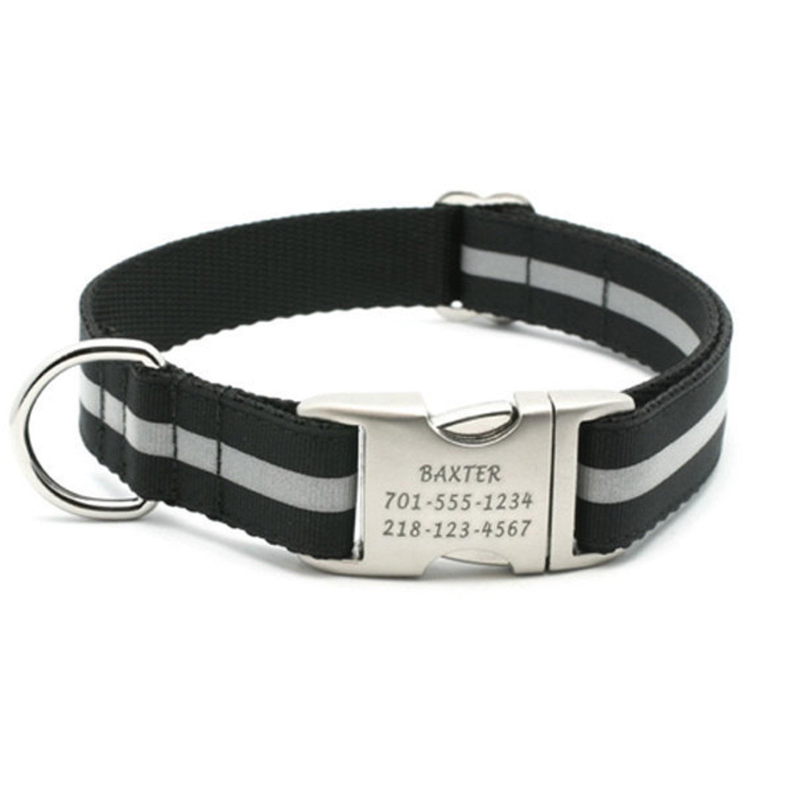 Reflective Dog Collar With Laser Engraved Personalized Buckle - Etsy