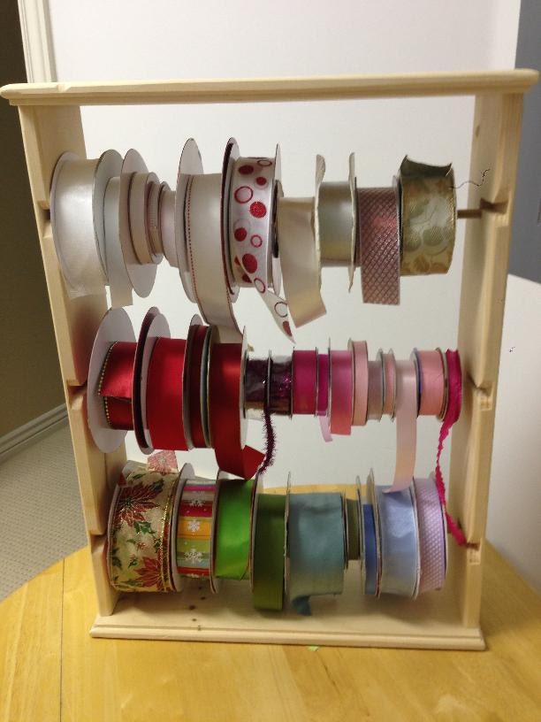 Ribbon Spool Rack Organizer for Large Spools 6-6 1/2-and 7 Inch Spools ...