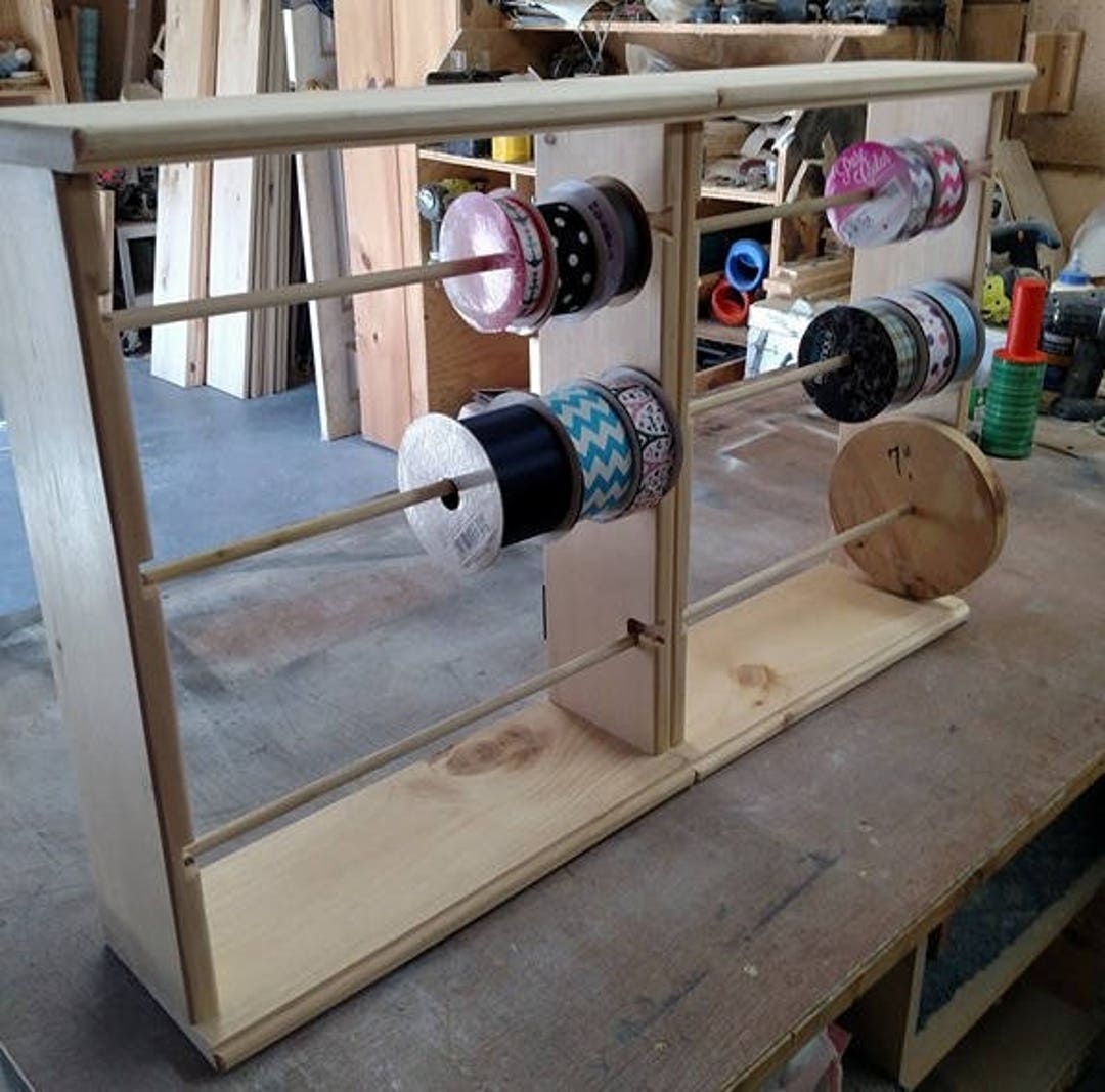 Double Ribbon Rack for 4-5 and 7 Inch Spools FREE SHIPPING - Etsy