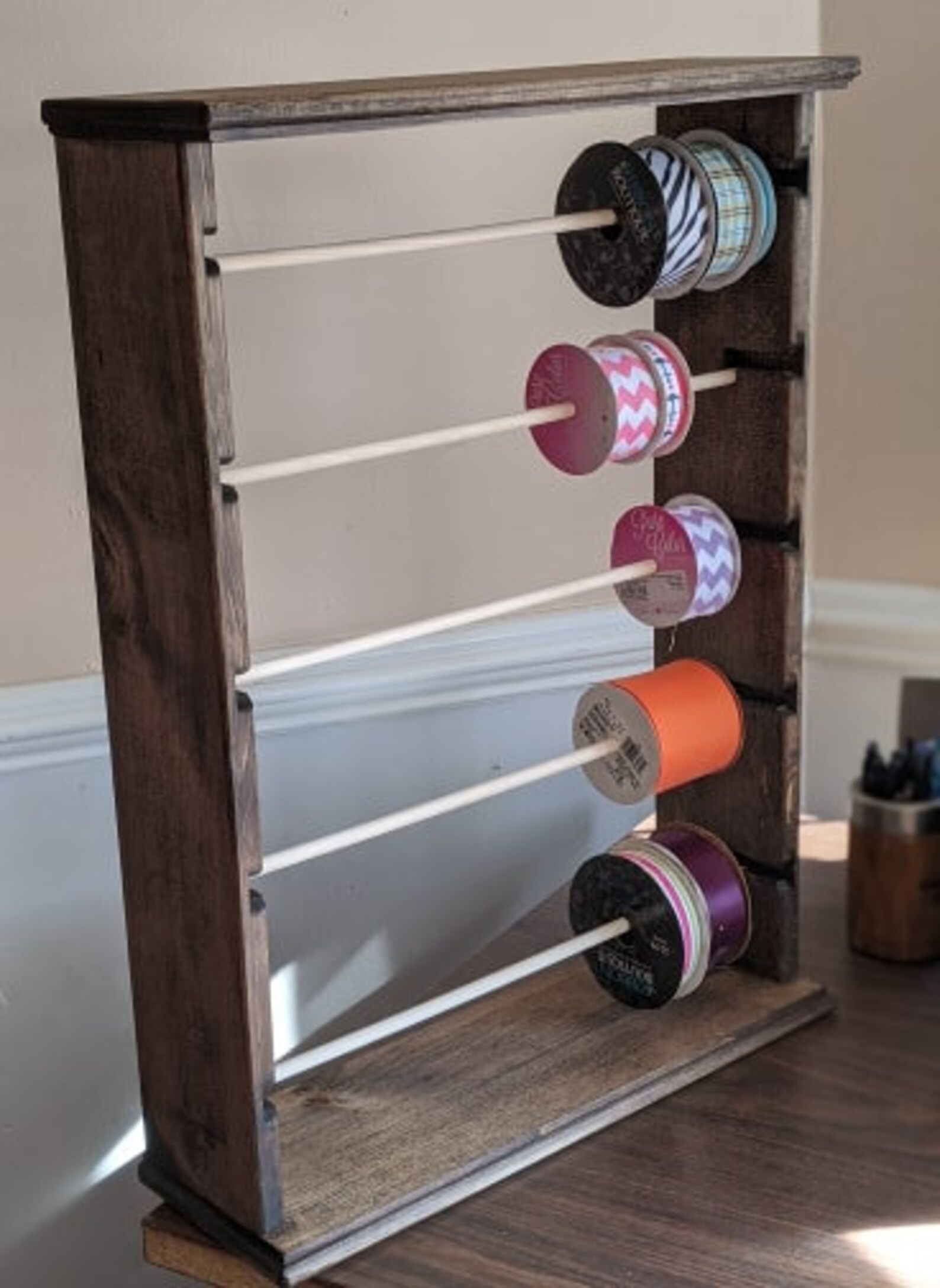 Ribbon Spool Rack Organizer for 4-5'' Spoolswalnut - Etsy