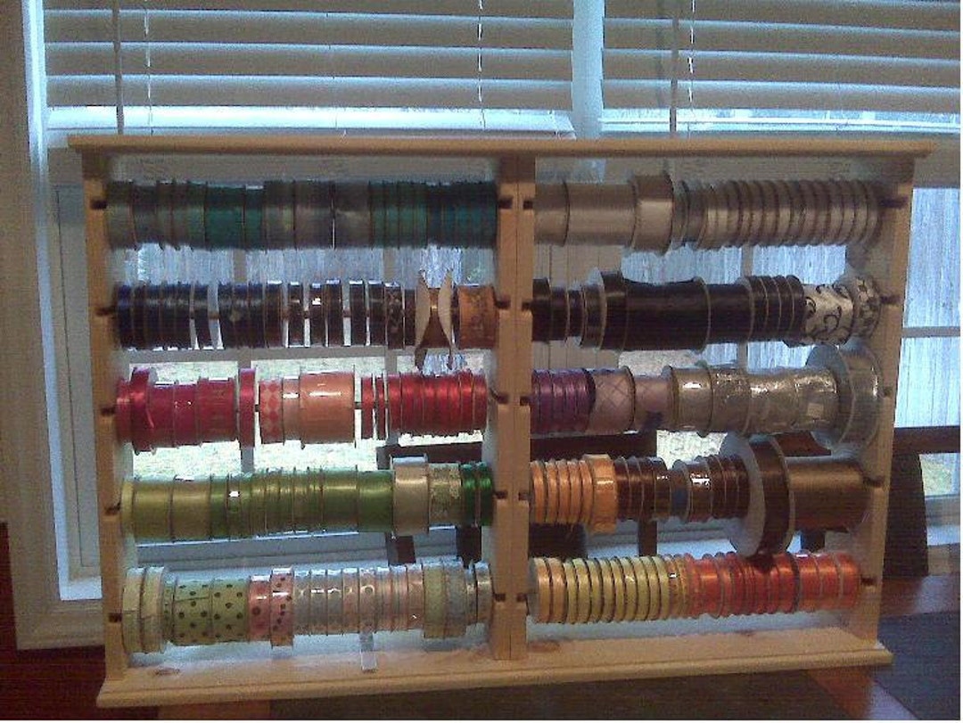 Double Size Display Ribbon Rack Holds 4-5 Inch Spools. Hinged ...