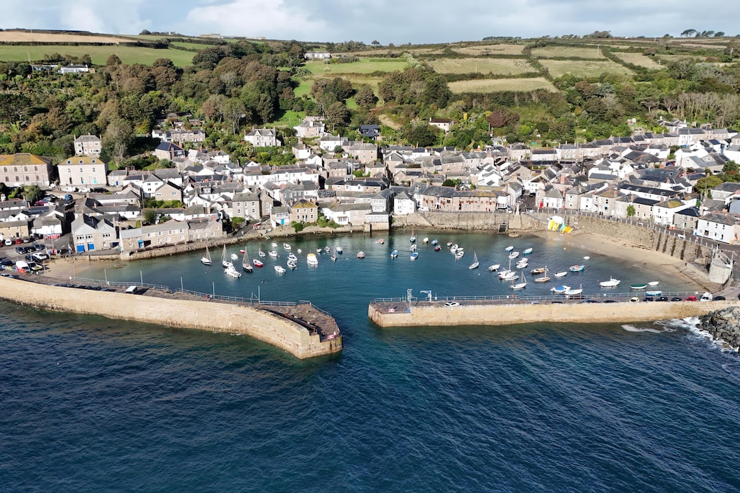 Cornwall Aerial Photography Print — Mousehole Harbour Drone Photo ...