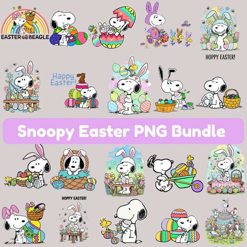 Snoopy Easter Svg for Boy - Etsy