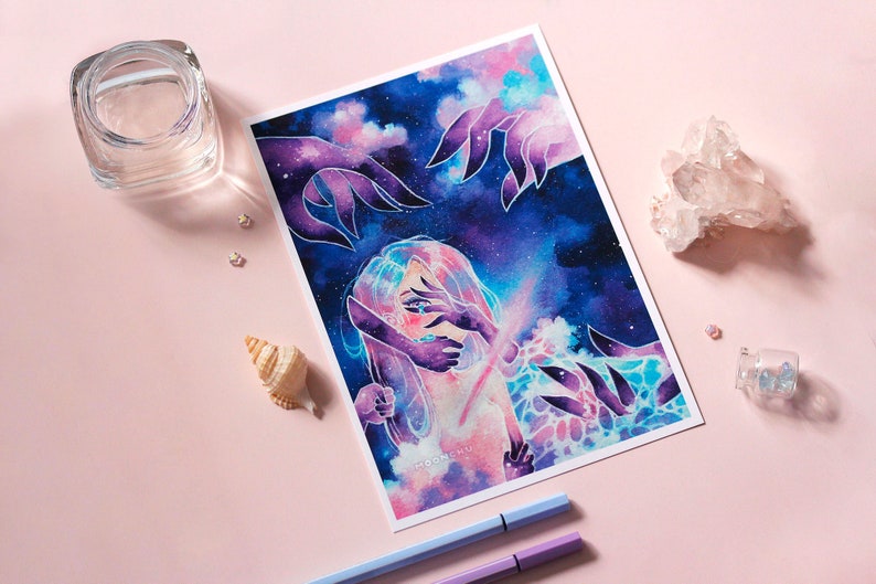 Grym Grim Artwork, Moody Dark Painting | WATERCOLOUR ART PRINT ...