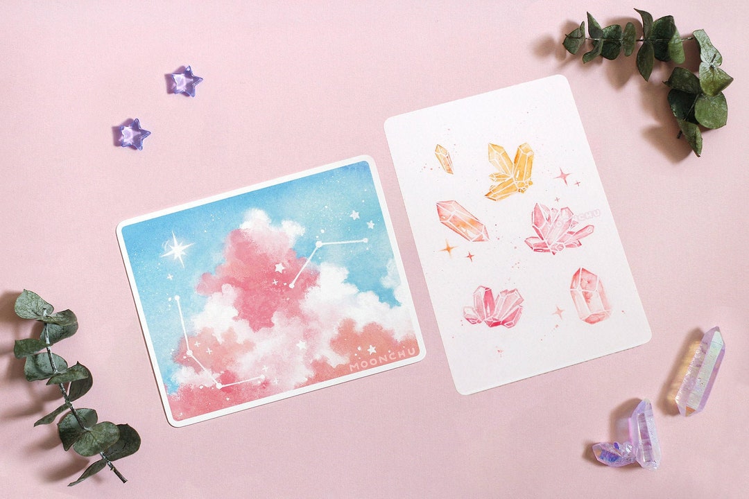 Crystal Clouds Art Print | WATERCOLOUR ART PRINT | Crystal Art Mini ...