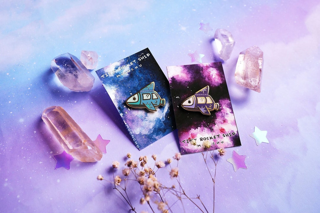 Tiny Rocket Ship Pin | ENAMEL PIN | Original Art Pin, Rocket Ship ...