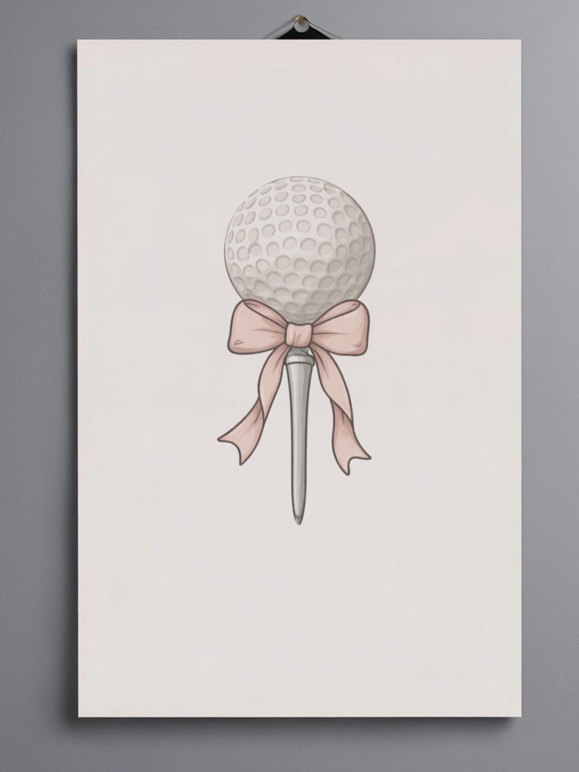 Preppy Golf Wall Art, Pink Bow Golf Print, Coquette Golf Decor, Women’s ...