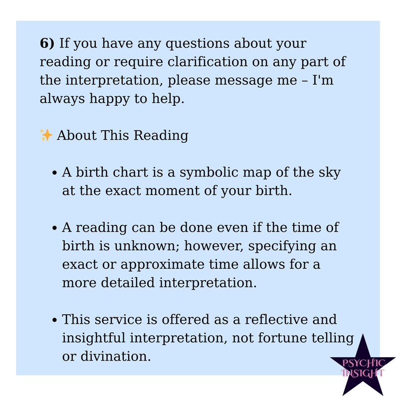 Personalized Birth Chart Interpretation, Psychic Reading, Detailed ...