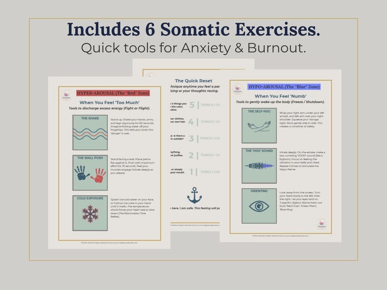 Nervous System Regulation Workbook | Somatic Exercises for Anxiety ...