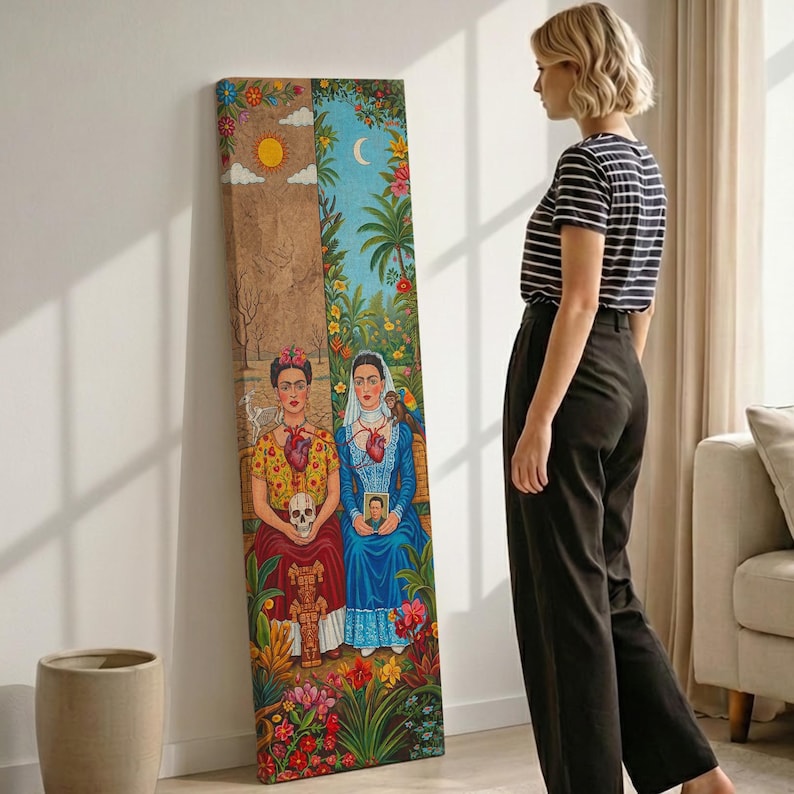 Frida Kahlo Framed Wall Art - the Two Fridas Style, Long Vertical ...
