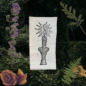 Candlestick Patch | Linoprint | Block Print - Etsy