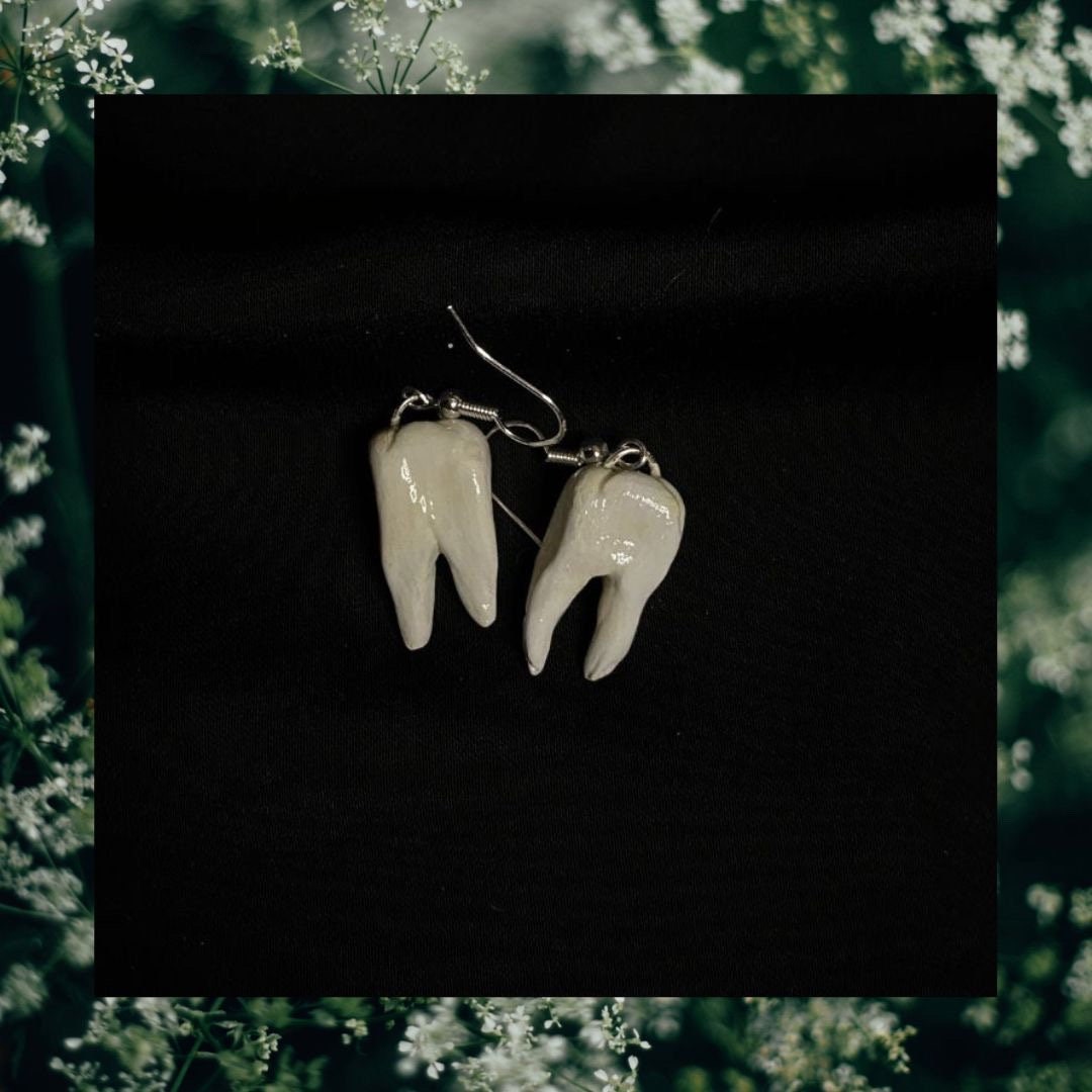 Tooth Earrings - Handmade Clay Teeth - Etsy