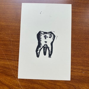 Tooth Linocut Block Print - Etsy