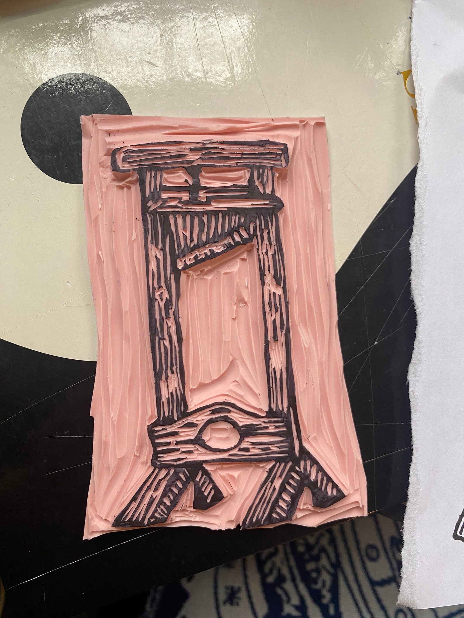 Guillotine Patch Linoprint - Etsy